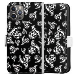 DeinDesign iPhone 12 Pro Handy Klapph&uuml;lle Handyh&uuml;lle aus Kunst Leder wei&szlig; Flip Case Muster 1. Fc K&ouml;ln Official Licensed Product Sideflip mit Lasche