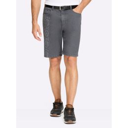 Marco Donati Herren Bermudas mit Detail im Ethno-Dessin, grey-denim, Gr&ouml;&szlig;e 48
