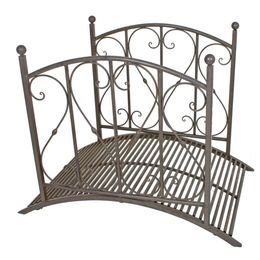 Garden Pleasure Gartenbr&uuml;cke 'Yasur' Stahl schwarzbraun 80 x 91 x 136 cm