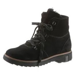 Waldl&auml;ufer Winterboots WALDL&Auml;UFER "HITOMI", Damen, Gr. 5 (38), schwarz, Nubukleder, Schuhe Winterboots, Outdoorboots, Schn&uuml;rboots mit Lammfellfutter, H-Weite