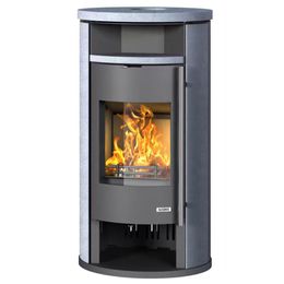 Accente International Kaminofen 'Verona 4.0 GTS' Stahl/Naturstein grau 7 kW