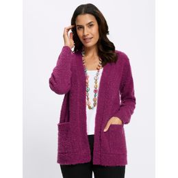 WITT Damen Strickjacke aus flauschigem Boucl&eacute;-Garn, erika, Gr&ouml;&szlig;e 36