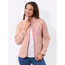 WITT Damen Fleecejacke mit Rei&szlig;verschluss, puder, Gr&ouml;&szlig;e 38