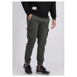 Cargohose Alpha Industries "Cotton Twill Jogger", Damen, Gr. 3XL, N-Gr, grau (grauschwarz), Web, Obermaterial: 98% Baumwolle, 2% Elasthan, unifarben, slim fit normal, Hosen Cargohose