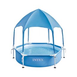 Intex 28209NP - Metal Frame Pool mit &Uuml;berdachung (183x38cm) mit Wasserspr&uuml;her Kinderpool Planschbecken