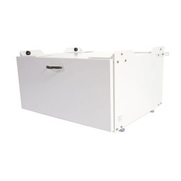 Waschmaschinenunterschrank MCW-E50, Sockel Podest Erh&ouml;hung Untergestell, Schublade 33x61x52cm ~ wei&szlig;