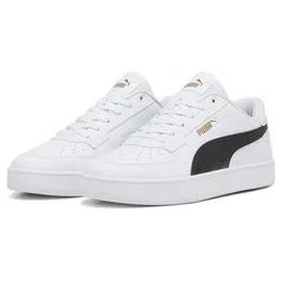 Sneaker Puma "CAVEN 2.0", Damen, Gr. 44,5, Puma wei&szlig;, Puma schwarz, gold, Synthetik, unifarben, Schuhe Sneaker, mit Schn&uuml;rung, mit Gummilaufsohle, niedrige Schuhh&ouml;he