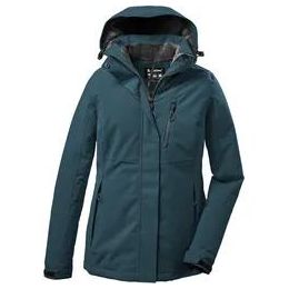 Outdoorjacke Killtec "KOW 140 WMN JCKT", Damen, Gr. 40, blau (hellpetrol), Obermaterial: 100% Polyester;Futter: 100% Polyester;F&uuml;llung: 100% Polyester, Jacken Outdoorjacke, Wasserdichte Damenjacke, atmungsaktiv, abnehmbare Kapuze