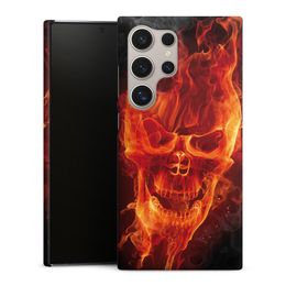 DeinDesign Galaxy S24 Ultra Handy Premium Case Smartphone Handyh&uuml;lle Schutzh&uuml;lle matt Totenkopf Skull Fire Premium Case