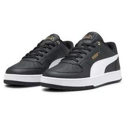 Sneaker Puma "CAVEN 2.0", Damen, Gr. 45, schwarz-wei&szlig; (Puma schwarz, Puma wei&szlig;, gold), Synthetik, unifarben, Schuhe Sneaker, mit Schn&uuml;rung, mit Gummilaufsohle, niedrige Schuhh&ouml;he