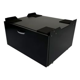Waschmaschinenunterschrank MCW-E50, Sockel Podest Erh&ouml;hung Untergestell, Schublade 33x61x52cm ~ schwarz