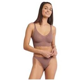 Bralette Sloggi "ZERO Feel Bliss Bralette", Damen, Gr. XXL, N-Gr, braun (cacao), Spitze, Obermaterial: 76% Polyamid, 24% Elasthan, BHs Bralette, unsichtbar mit Spitzenoptik