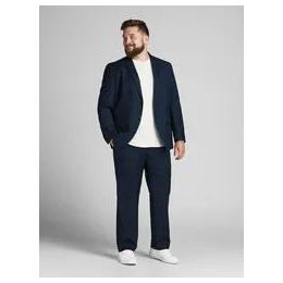 Jack & Jones Anzug "JPRFRANCO SUIT NOOS PLS", Herren, Gr. 72, N-Gr, blau (schwarz navy), Web, Obermaterial: 78% Polyester, 17% Viskose, 5% Elasthan, JACK & JONES PLUSSIZE, unifarben, slim fit, Anz&uuml;ge
