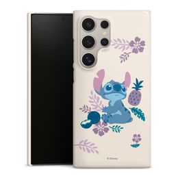 DeinDesign Galaxy S24 Ultra Handy Premium Case Smartphone Handyh&uuml;lle Schutzh&uuml;lle gl&auml;nzend Flowers Lilo & Stitch Official Licensed Product Premium Case