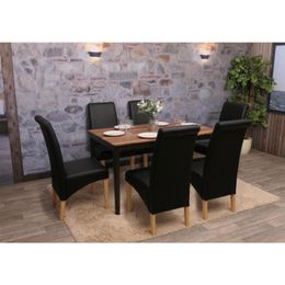 MCW 6er-Set Esszimmerstuhl Cesena ~ Kunstleder matt, schwarz, helle F&uuml;&szlig;e