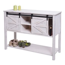 Kommode MCW-D57, Schiebet&uuml;renschrank Sideboard Schrank, Shabby-Look Vintage 81x102x34cm ~ wei&szlig;