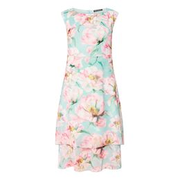 Betty Barclay Chiffonkleid mit Bindeg&uuml;rtel in Mint/Ros&eacute; | Gr.: 42