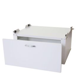 Waschmaschinenunterschrank MCW-E50, Sockel Podest Erh&ouml;hung Untergestell, Schublade 33x61x62cm, wei&szlig;