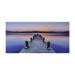 MCW LED-Bild, Leinwandbild Wandbild Leuchtbild, Timer MVG-zertifiziert ~ 110x55cm Steg, flackernd