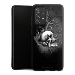 DeinDesign Galaxy A52s 5G Handy Premium Silikon H&uuml;lle Handyh&uuml;lle schwarz Case Gothic Skull Skulls Silikon Premium Case