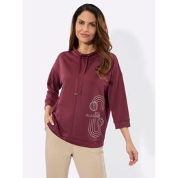 WITT Damen Sweatshirt mit gl&auml;nzendem Druck, bordeaux, Gr&ouml;&szlig;e 36