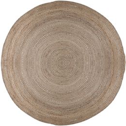 Handgewebter Jute-Teppich in Naturt&ouml;nen "Eden". Farbe: Braun, 133x133 cm KADIMA DESIGN