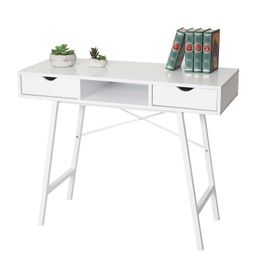 Konsolentisch MCW-E92, Ablagentisch Beistelltisch, 3D-Struktur 100x40cm ~ wei&szlig;