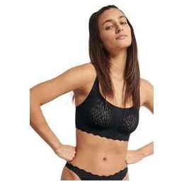 Bustier Sloggi "ZERO Feel Bliss Top", Damen, Gr. XL, N-Gr, schwarz, Spitze, Obermaterial: 76% Polyamid, 24% Elasthan, Jacquardmuster, unifarben, BHs Bustier, unsichtbar mit Spitzenoptik