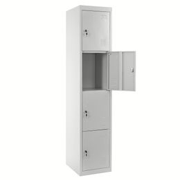MCW Schlie&szlig;fach Preston T163, Schlie&szlig;fachschrank Wertfachschrank Spind, Metall 180x38x45cm, grau