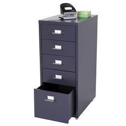 MCW Rollcontainer Preston T851, Schubladenschrank Stahlschrank, 69x28x41cm 5 Schubladen ~ dunkelgrau