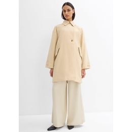 bonprix Oversize Trenchcoat in A-Linie, beige, Gr.54, Kurzer weiter einreihiger Trenchcoat mit Raglan&auml;rmeln und verdeckter Knopfleiste sowie gekn&ouml;pften Riegeln an den &Auml;rmelenden.