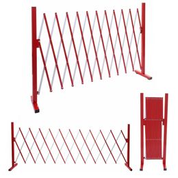 Absperrgitter MCW-B34, Scherengitter Zaun Schutzgitter ausziehbar, Alu rot-wei&szlig; ~ H&ouml;he 103cm, Breite 37-300cm