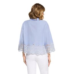 Cartoon Casual-Bluse mit Stickerei Damen Gr&ouml;&szlig;e L hellblau