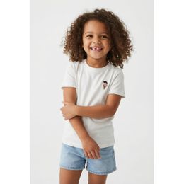 T-Shirt KIDS Only "KMGVEGA LIFE SS REG EMB TEE BOX JRS NOOS", M&auml;dchen, Gr. 116, cloud dancer print:emb ice cream, Jersey, Obermaterial: 100% Baumwolle, normal, Rundhals, Shirts T-Shirt
