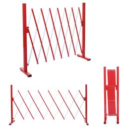 Absperrgitter MCW-B34, Scherengitter Zaun Schutzgitter ausziehbar, Alu rot-wei&szlig; ~ H&ouml;he 103cm, Breite 28-200cm