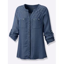 CR&Eacute;ATION L creation L Lyocell-Jeansbluse in blue-bleached | Gr.: 36