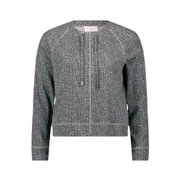 Shirtjacke Betty Barclay "Shirtjacke mit Rippenstruktur", Damen, Gr. 44, grau (grau, grau), Obermaterial: 95% Baumwolle CO. 5% Elasthan EL., Shirts Shirtjacke