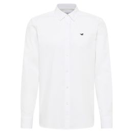 Langarmhemd Mustang "Herren Style Canton", Herren, Gr. S, US-Gr&ouml;&szlig;en, wei&szlig; (wei&szlig; 2007), Popeline, 100% Baumwolle, unifarben, slim fit, Hemden Langarmhemd