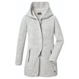 Fleecejacke "GW 75 WMN KNTFLC PRK", Damen, Gr. 38, beige (naturwei&szlig;), Oberseite: 100% Polyester;R&uuml;ckseite: 100% Polyester, G.I.G.A. DX BY KILLTEC, Jacken Fleecejacke, Strickfleeceparka mit Kapuze, Melange-Optik, 2-Wege-Rei&szlig;verschluss