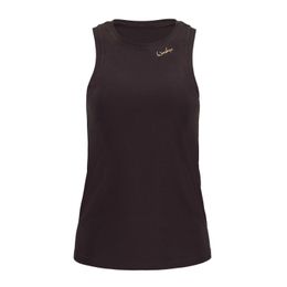 Tanktop WINSHAPE "AET134LS", Damen, Gr. XS, espresso, 85% Polyester, 15% Elasthan, Rundhals, Tops Tanktop, Functional Soft and Light