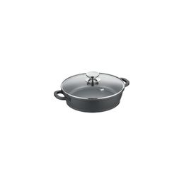 Berndes Servierpfanne mit Glasdeckel aus Aluminium - Vario Click in schwarz | Gr.: 32 cm