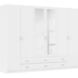 Kleiderschrank Rauch "Schrank Garderobe Ankleide GAMMA Breiten 91/136/181/226/271/315/360 cm", alpinwei&szlig;, griffe alu, B:271cm H:210cm T:54cm, Holzwerkstoff, Schr&auml;nke, Kleiderschrank, verschiedene Griff-Varianten, mit Spiegel TOPSELLER MADE IN GERMANY, Topseller
