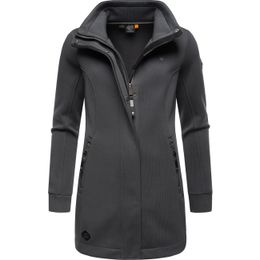 Kurzjacke Ragwear "Sweatjacke Letrice Bonded", Damen, Gr. 3XL, grau (dunkelgrau), Obermaterial: 100% Polyester PES. Futter: 100% Polyester PES., Jacken Kurzjacke