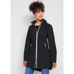 bonprix Leichte wasserabweisende Softshell-Langjacke, schwarz, Gr.44, Komfortable Softshell-Langjacke mit Stretchanteil, abnehmbarer Kapuze und Rei&szlig;verschlusstaschen, gerade geschnitten, aus Softshell
