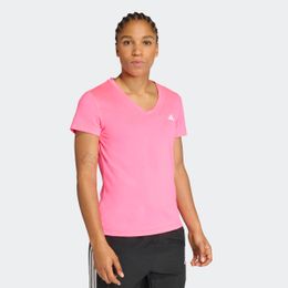 T-Shirt adidas Performance "WE MIN V NK TEE", Damen, Gr. M, lucid pink, Obermaterial: 93% Polyester, 7% Elasthan, V-Ausschnitt, Shirts T-Shirt