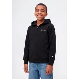 Kapuzensweatjacke Champion "ICONS CONTRAST Terry Full Zip Hoodie", Jungen, Gr. XL (164/170), nbk, Obermaterial: 73% Baumwolle, 27% Polyester, normal, Rundhals, Sweatjacken Kapuzensweatjacke, mit Kapuze, mit Rei&szlig;verschluss, f&uuml;r Kinder, mit Rundhalsausschnitt