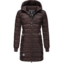 Steppjacke Ragwear "Steppjacke Tiasa Long", Damen, Gr. XS, braun (schwarz choco), Obermaterial: 100% Nylon NY. Obermaterial: Futter: 100% Polyester PES. 100% Polyester PES., Jacken Steppjacke