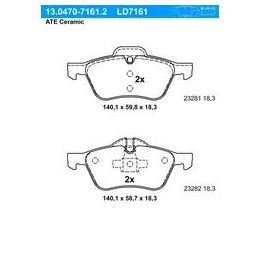 ATE Bremsbelagsatz, Scheibenbremse Ceramic 13.0470-7161.2 vorne rechts links f&uuml;r MINI 34116761287 34116765446 34116770332