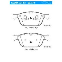 ATE Bremsbelagsatz, Scheibenbremse 13.0460-7272.2 vorne rechts links f&uuml;r VOLVO 31277334 30793943 31687104