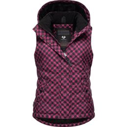 Steppweste Ragwear "Steppweste Hesty Print", Damen, Gr. L, pink (fuchsia), Obermaterial: 100% Polyester PES. Futter: 100% Polyester PES. 100% Polyester PES., Westen Steppweste